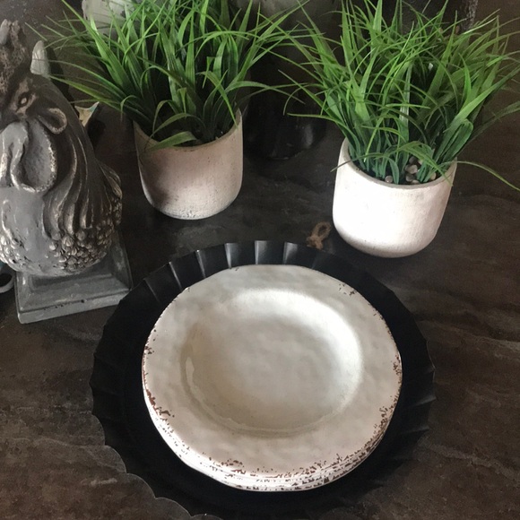 Kitchen | Farmhouse Milky White Distressed Plates | Poshmark